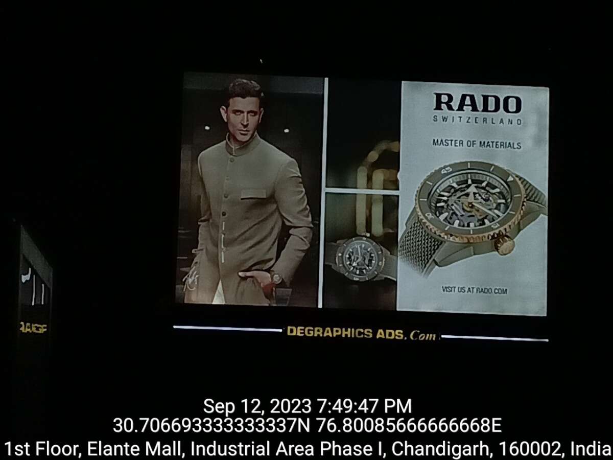 Outdoor advertising in Chandigarh Rado Displayed at Chandigarh Elante ...