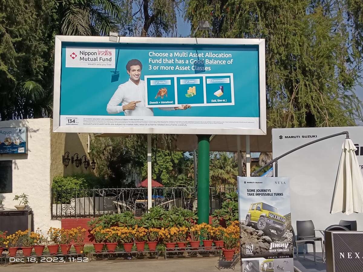 Outdoor advertising in Chandigarh Nippon Mutual Fund Displayed at ...